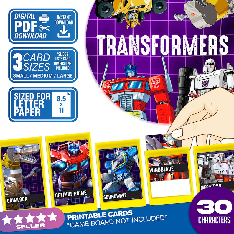 Transformers Guessing Game | Digital Download | Autobots Decepticons ...