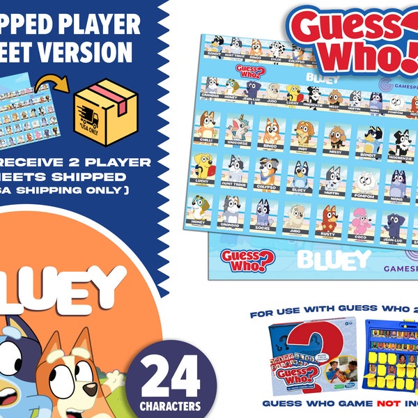 Bluey Guess Who Game Etsy