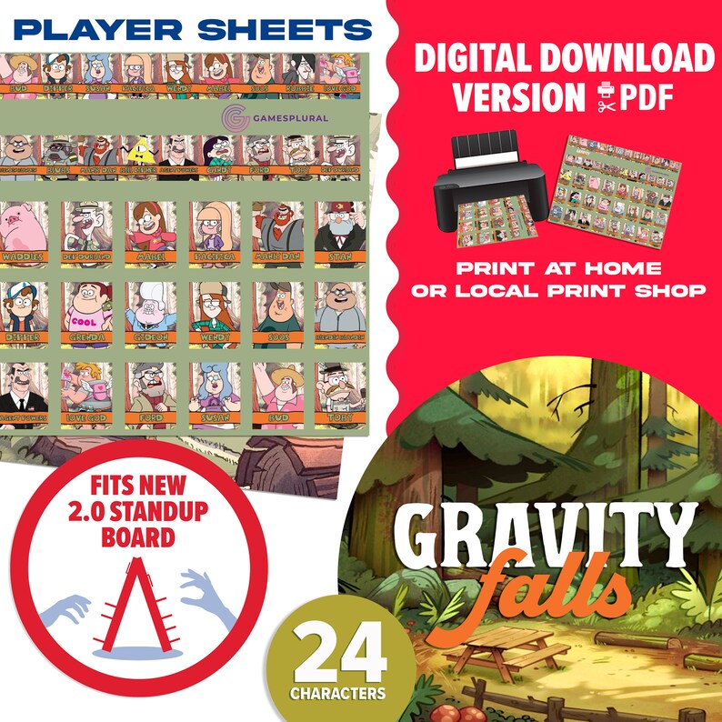 Gravity Falls 2.0 Guessing Game | Digital Download | Gravity Falls ...