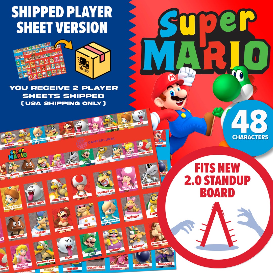 Shipped Super Mario 2.0 Guessing Game | Physical Player Sheets Shipped ...