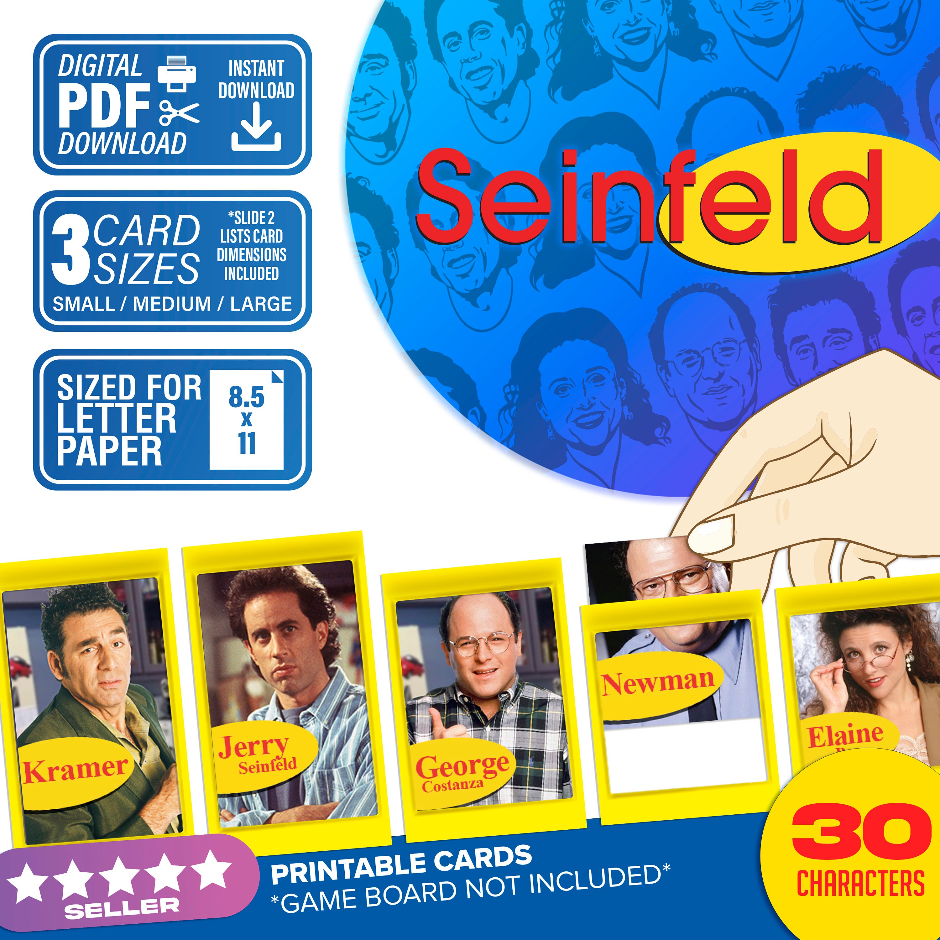Seinfeld Guessing Game | Digital Download | Seinfeld Themed Cards You ...