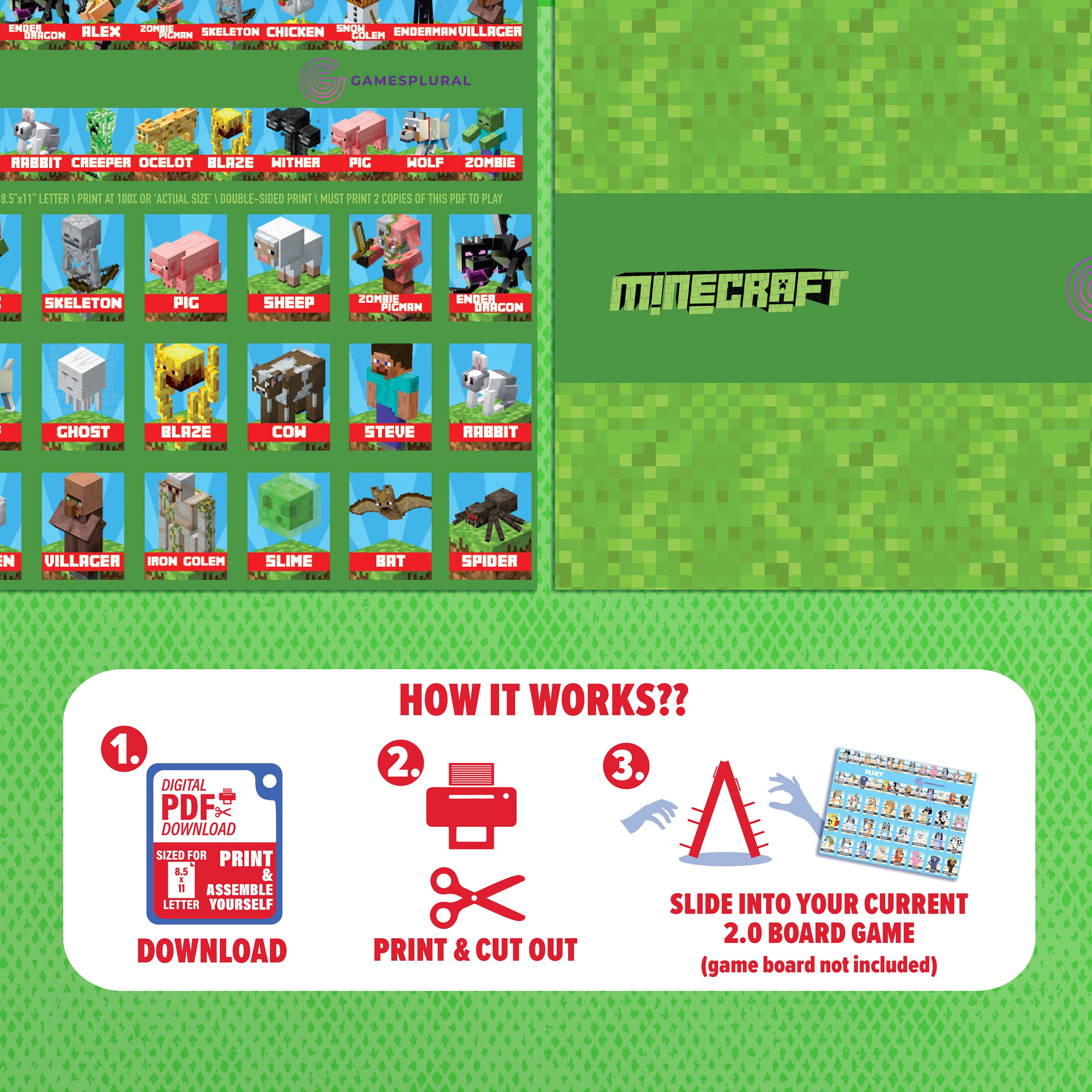 Minecraft 2.0 Guessing Game Digital Download Minecraft - Etsy