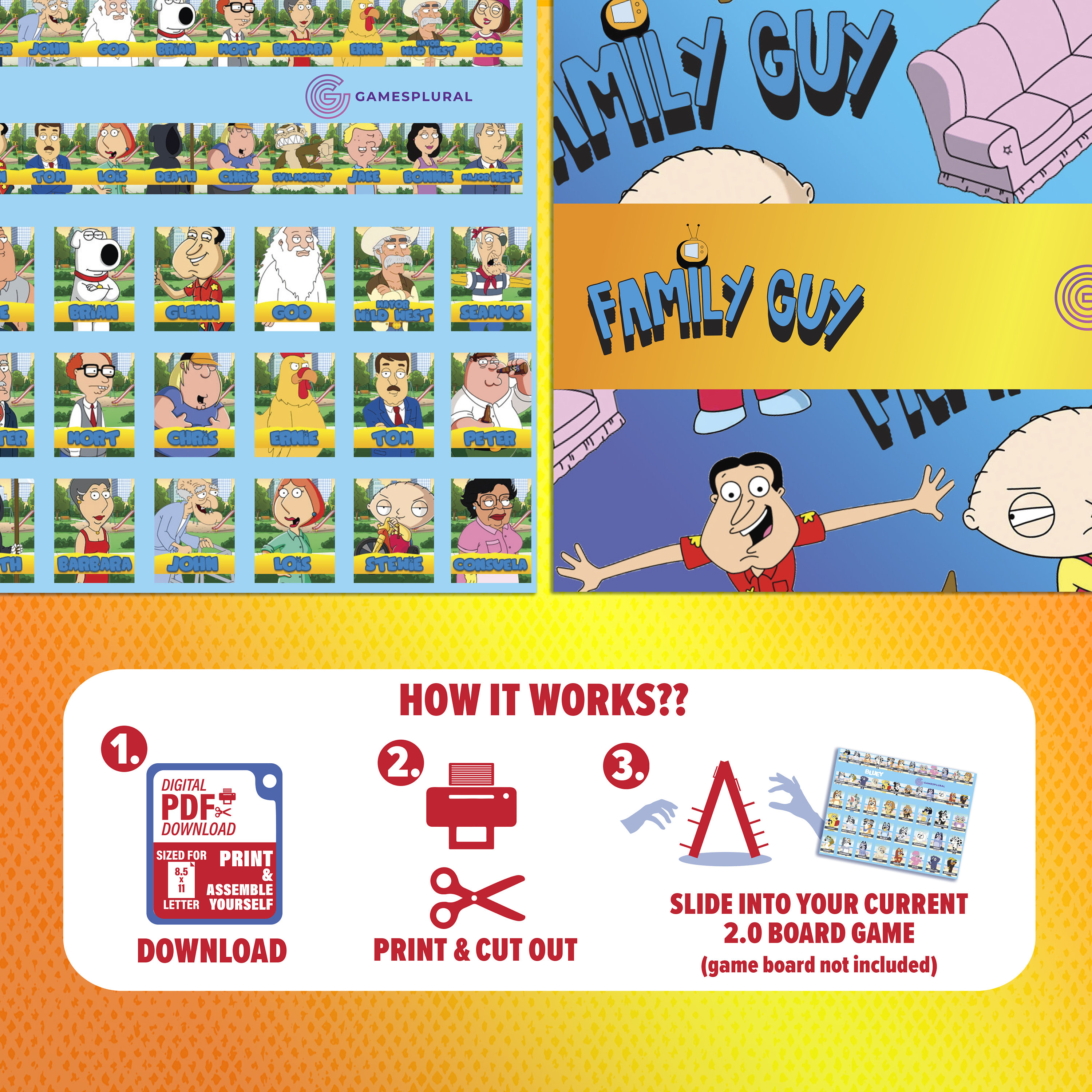 Family Guy 2.0 Guessing Game Digital Download Family Guy Themed Player ...