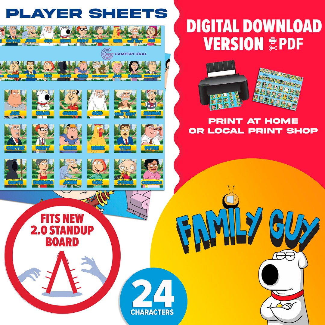 Family Guy 2.0 Guessing Game | Digital Download | Family Guy Themed ...