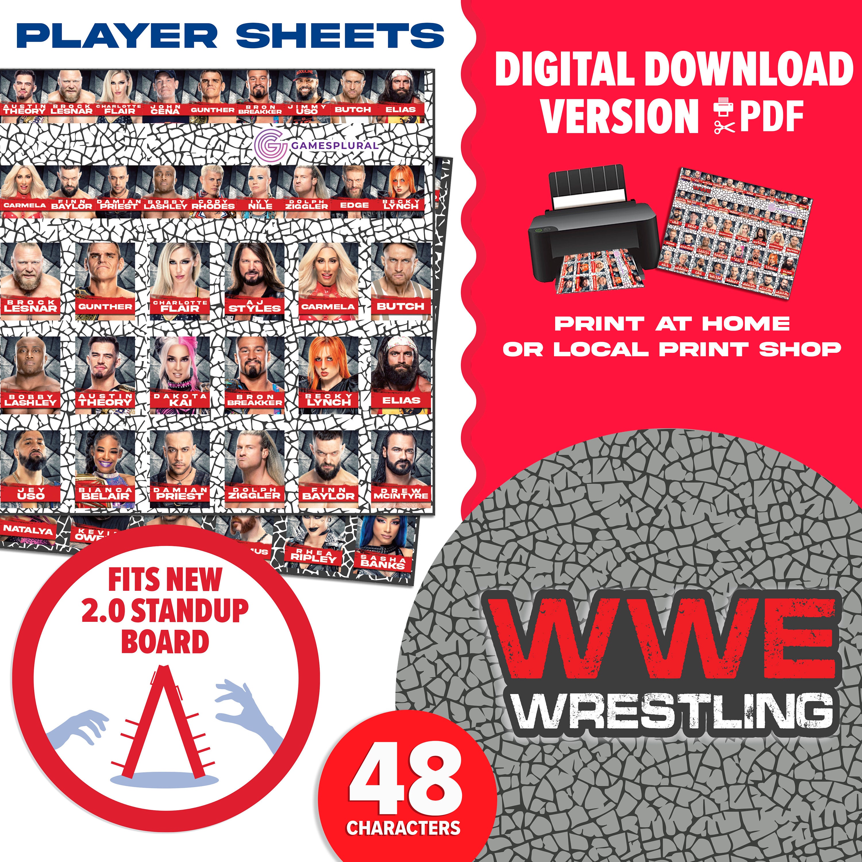 Wrestling 2.0 Guessing Game Digital Download Wrestling Themed Player ...
