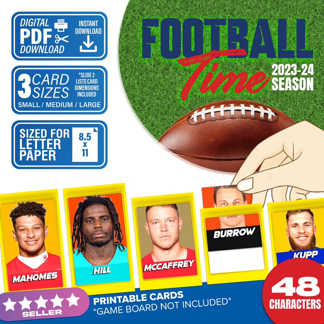 Football Time Guessing Game Digital Download Football Themed Cards You ...