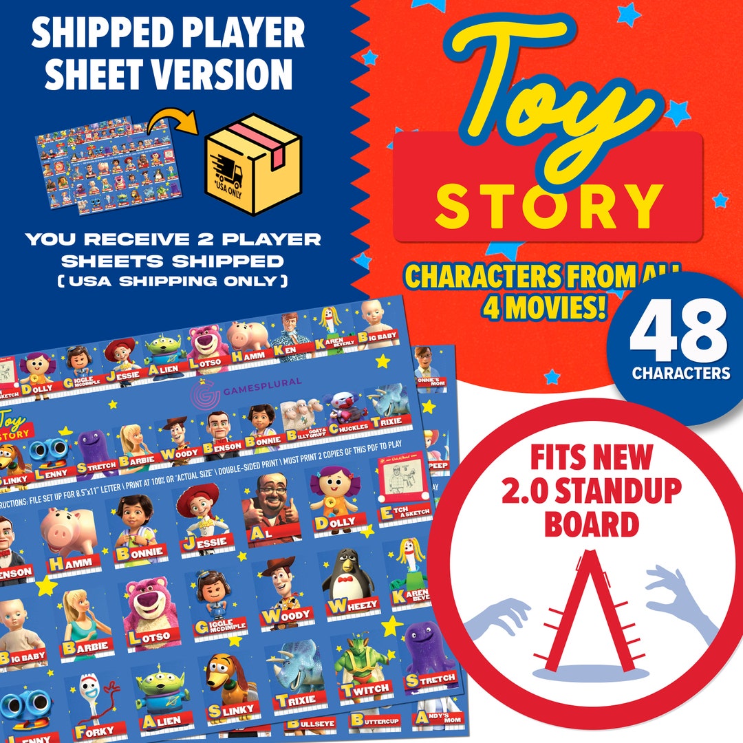 Shipped Toy Story 2.0 Guessing Game | Physical Player Sheets Shipped to ...