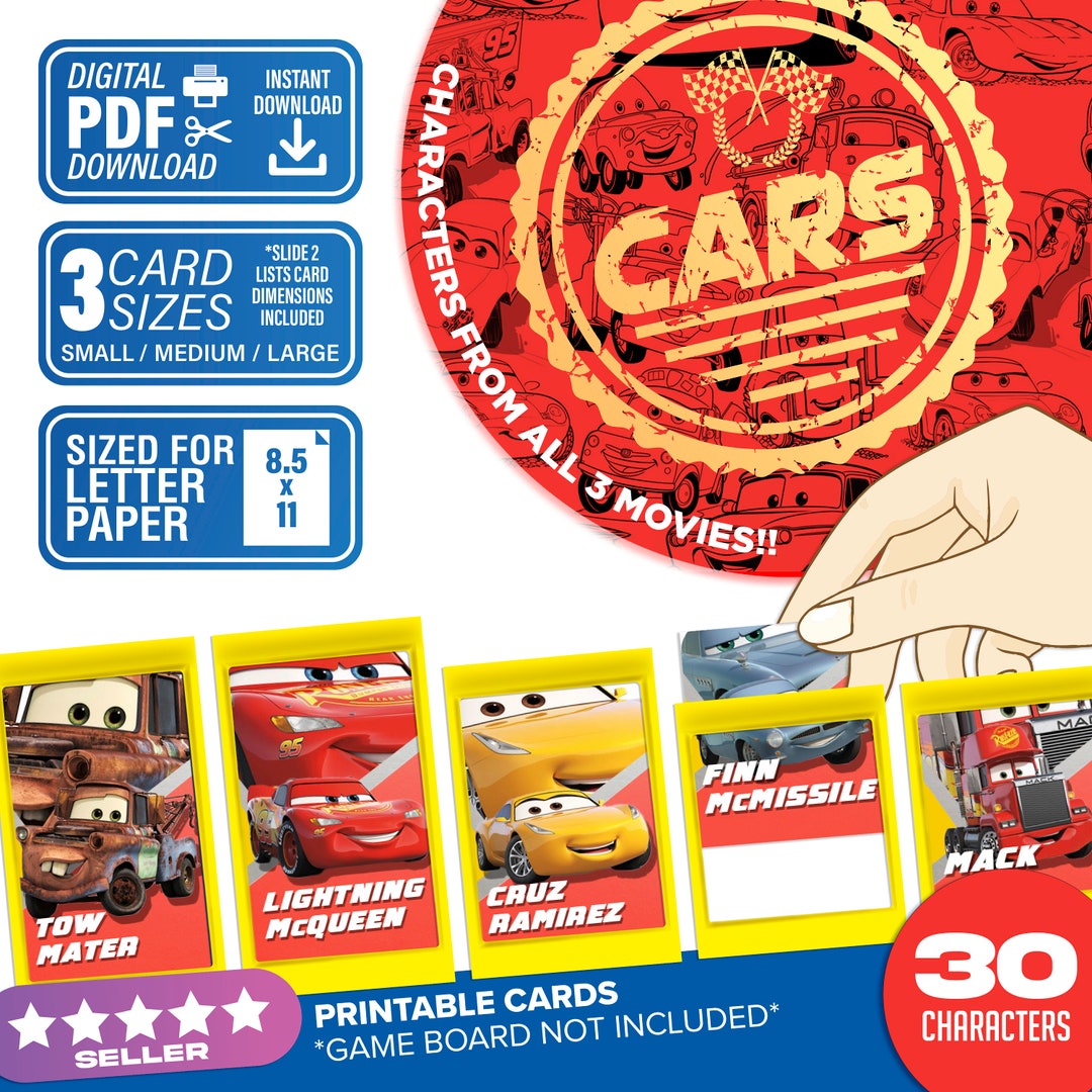 Cars Guessing Game | Digital Download | Lightning Mater Cruz Jackson ...