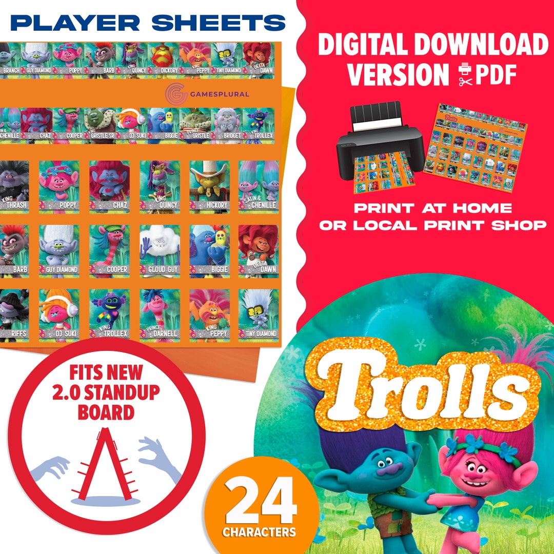 Trolls 2.0 Guessing Game | Digital Download | Trolls Themed Player ...