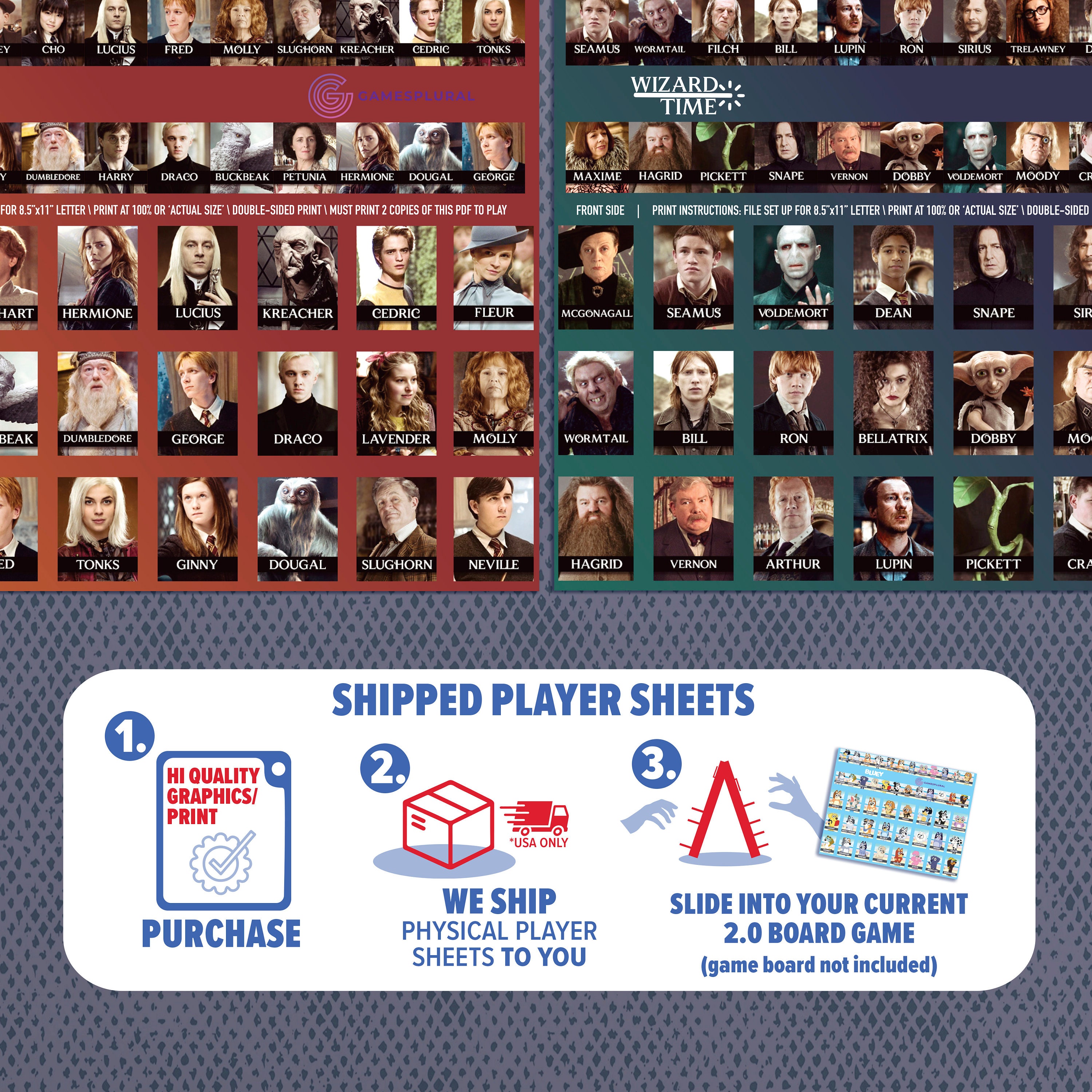 Shipped Wizard Time 2.0 Guessing Game Physical Player Sheets Shipped to You Wizards Themed ...