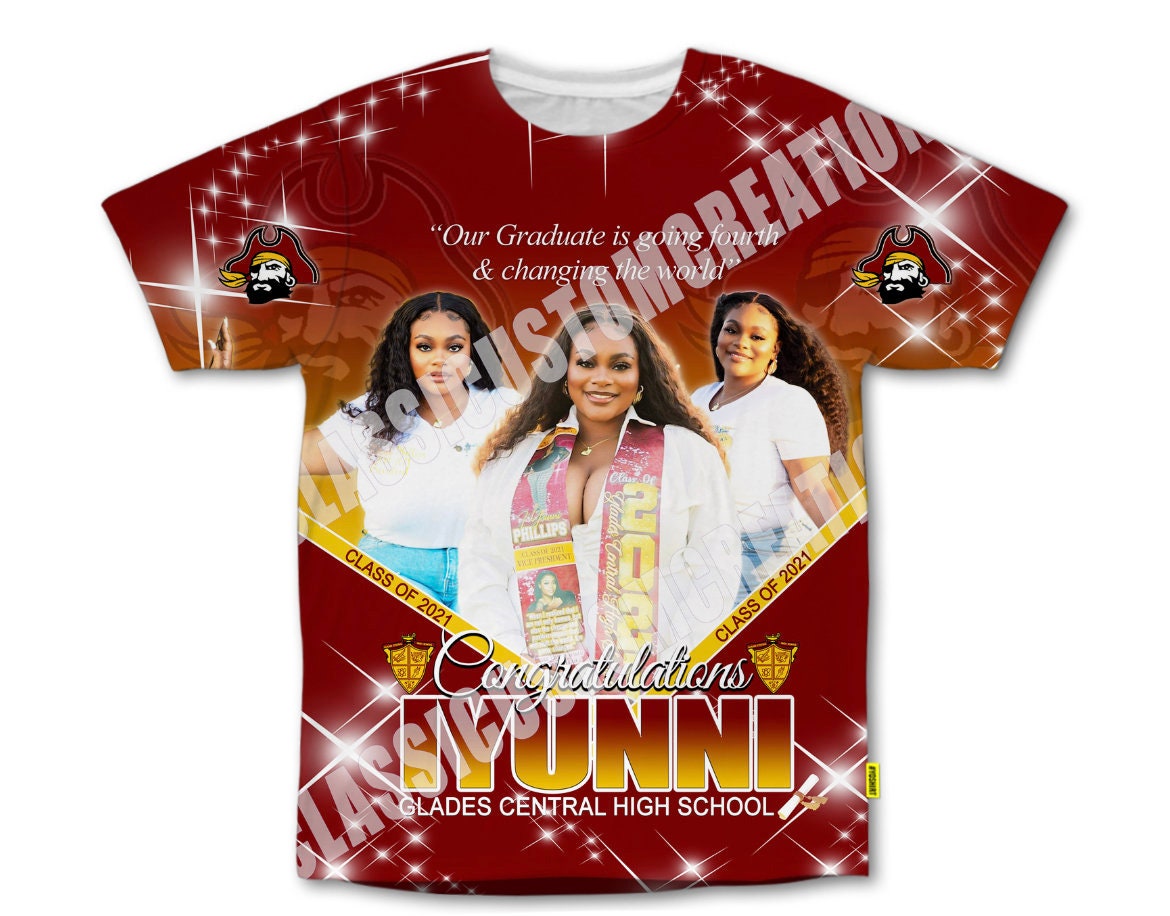 Custom 3D Graduation Sublimation T-shirt - Etsy
