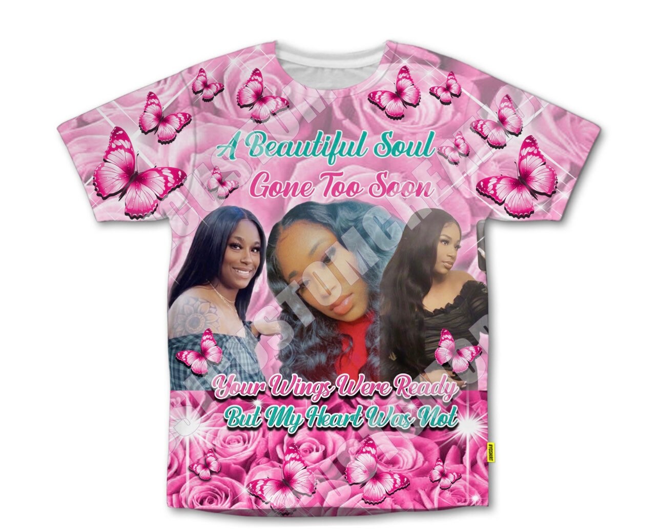Custom 3D Sublimation Butterfly & Rose Memorial T-shirts - Etsy