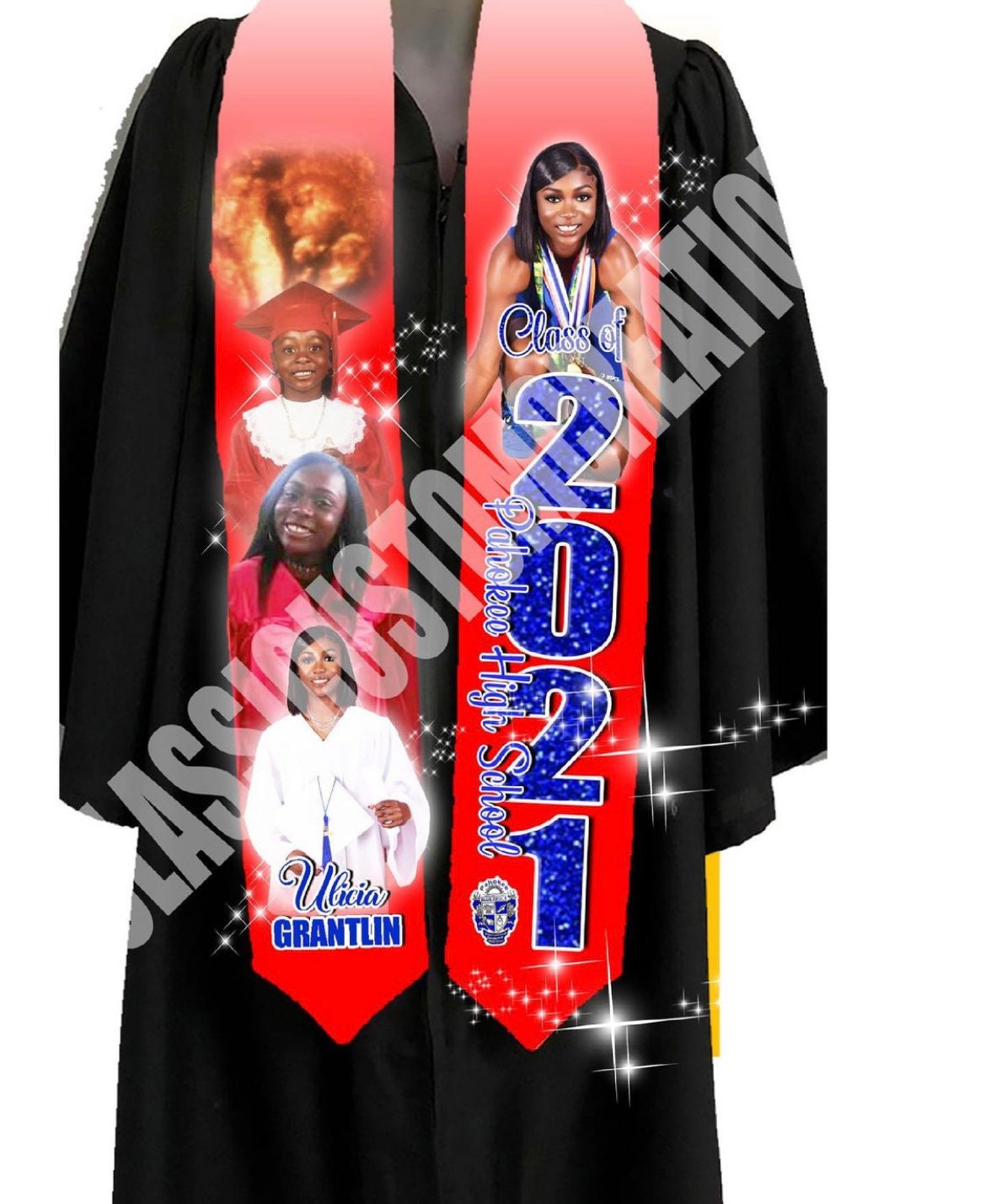 Custom 3D Graduation Sublimation Stole/stash - Etsy