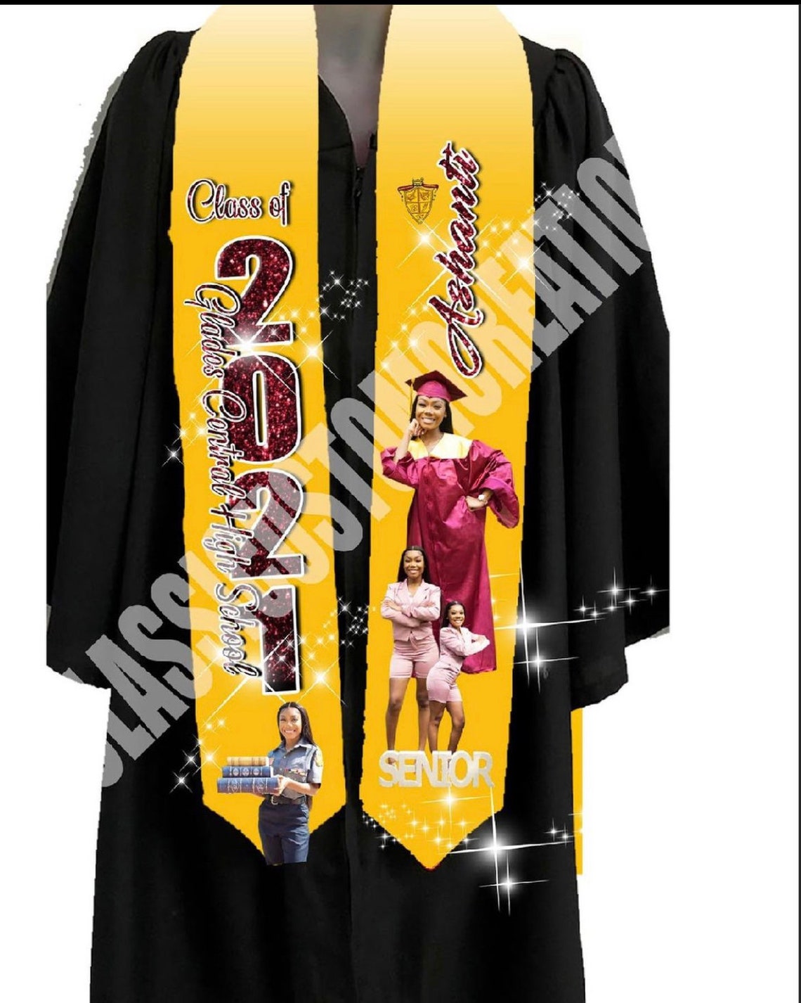 Custom 3D Graduation Sublimation Stole/stash - Etsy