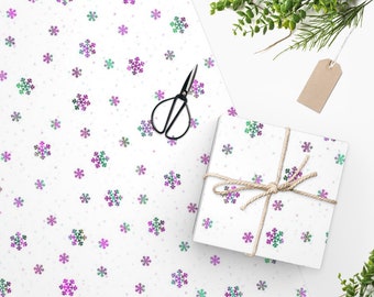 Pink Snowflake Wrapping Paper - Etsy