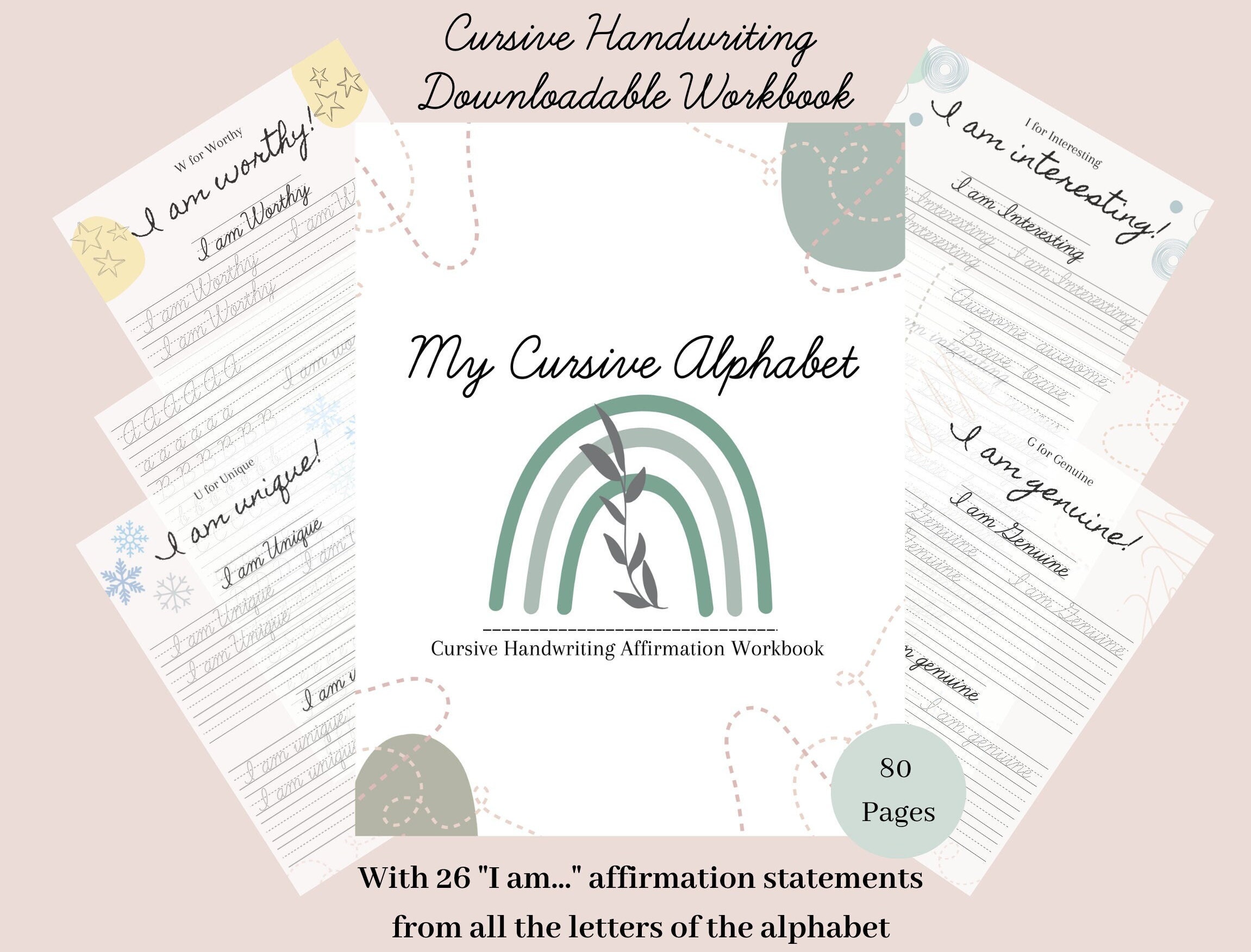 My Cursive Alphabet - 80 Page Workbook, Cursive Handwriting Practice ...