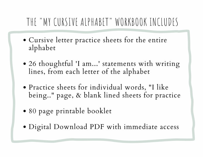 My Cursive Alphabet 80 Page Workbook, Cursive Handwriting Practice ...