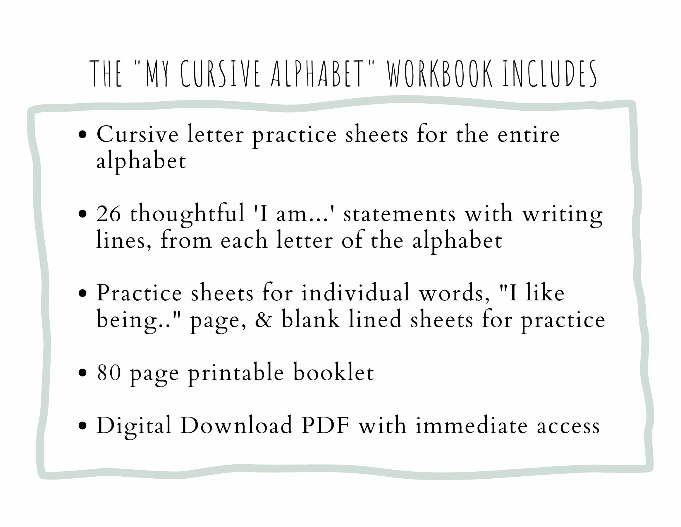My Cursive Alphabet - 80 Page Workbook, Cursive Handwriting Practice ...