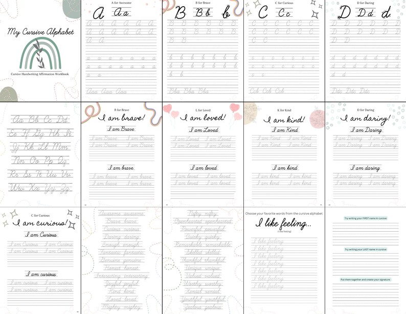 My Cursive Alphabet - 80 Page Workbook, Cursive Handwriting Practice ...