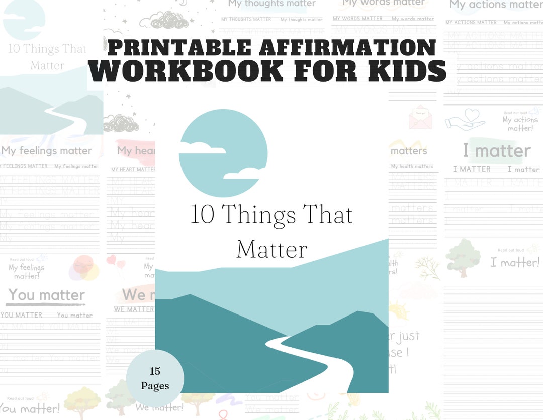Printable Affirmation Handwriting Workbook for Kids, Learning to Write ...