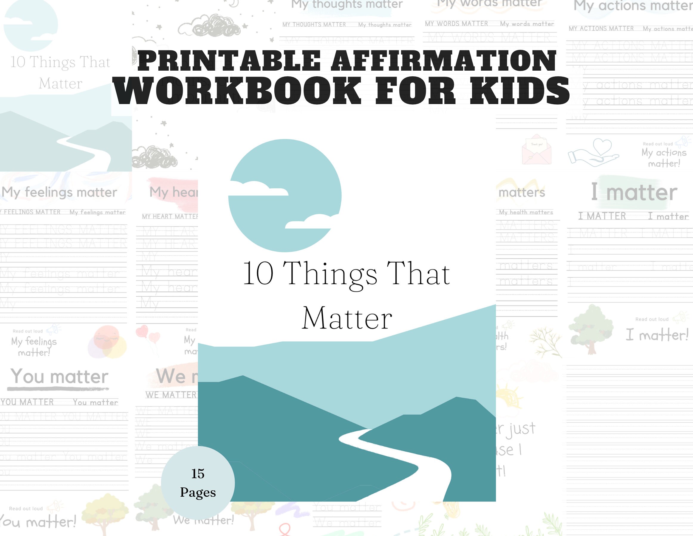 Printable Affirmation Handwriting Workbook for Kids, Learning to Write ...