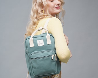 Small Canvas Backpack for Women - Etsy