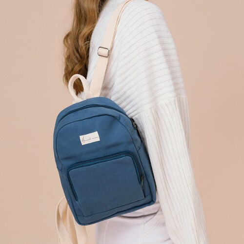 Vanie Canvas Backpack Mini Backpack for Women Teens Gift - Etsy