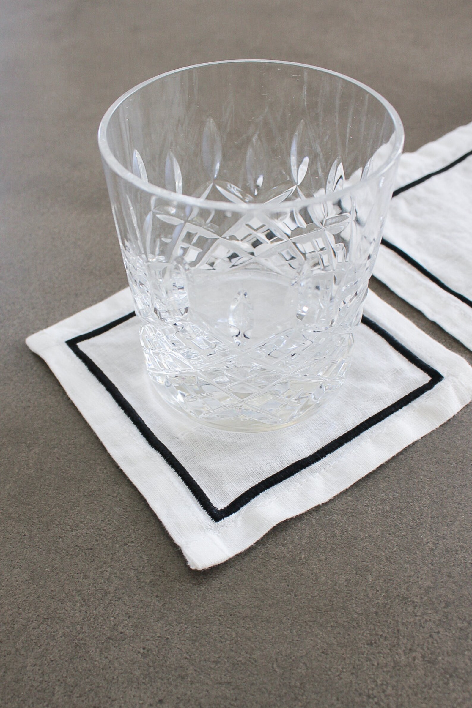 Embroidered Edge Coasters in Black (set of Four) - Etsy