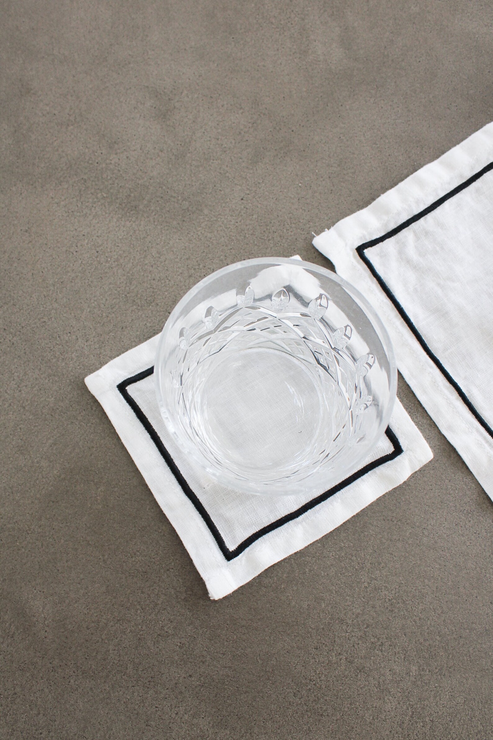 Embroidered Edge Coasters in Black (set of Four) - Etsy