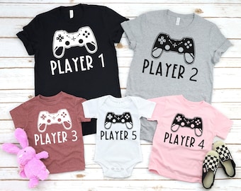 Player 1 Player 2 Matching Shirts Dad and Son Matching Gaming Shirts ...