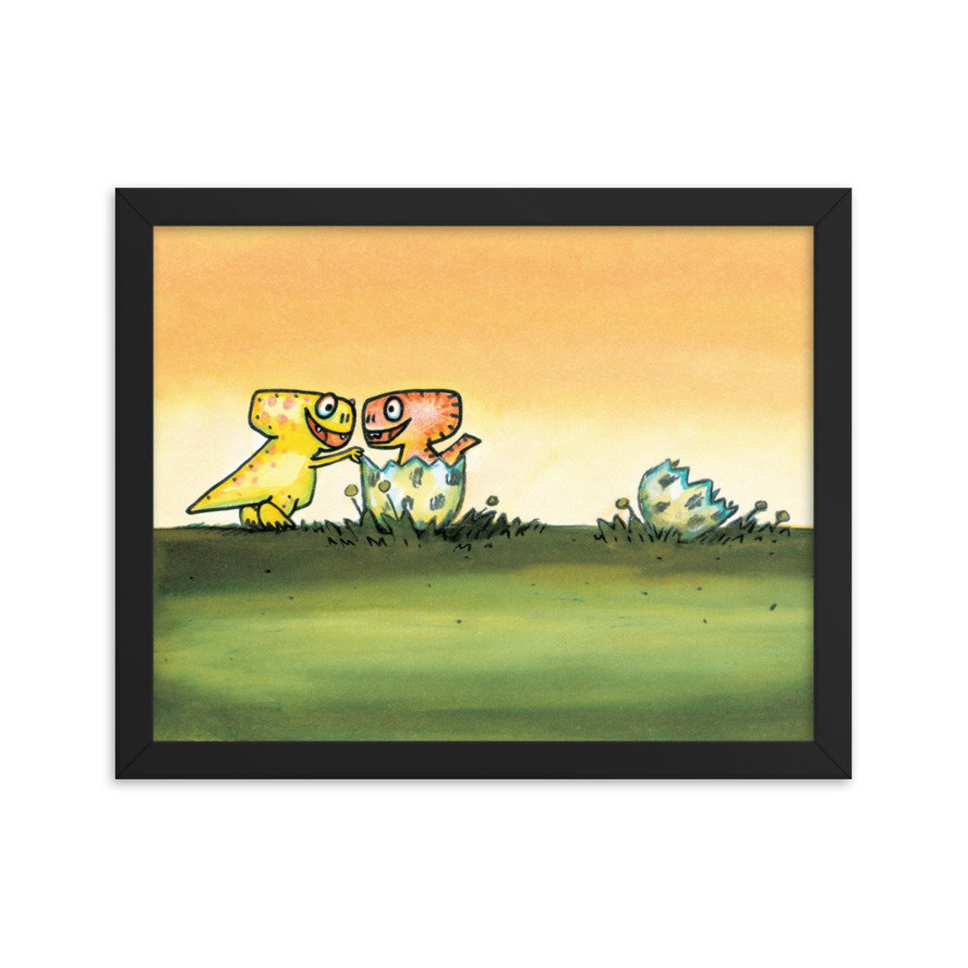 Dinosaur Kisses "the Baby Hatches!" Framed Poster - Etsy