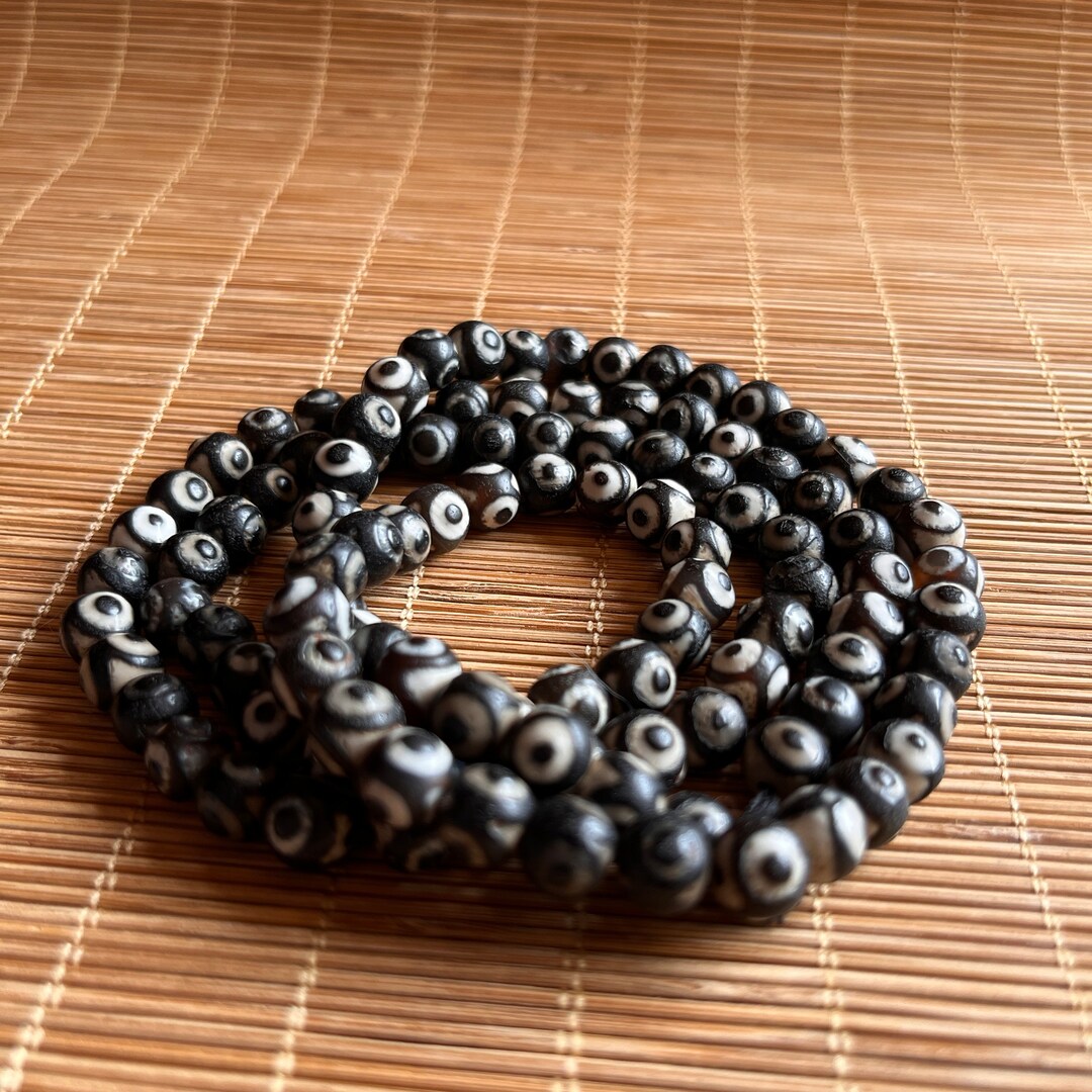 Tibetan 108 6mm Matte Dzi Prayer Beads Buddhist Yoga Meditation Agate ...