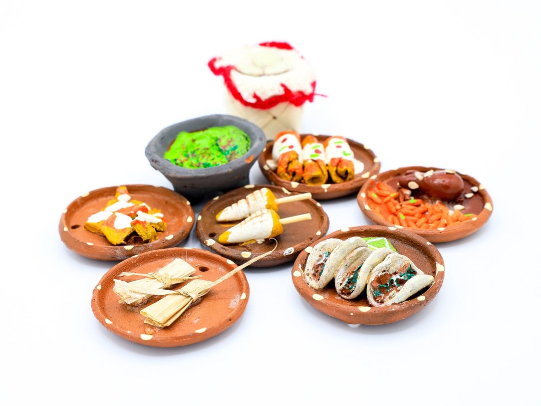Miniature Altar Food Dia De Los Muerto Decor, Mexican Food Comida, Day ...