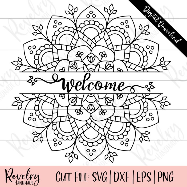 Welcome Mandala SVG, archivo de corte SVG de decoración del hogar para ...