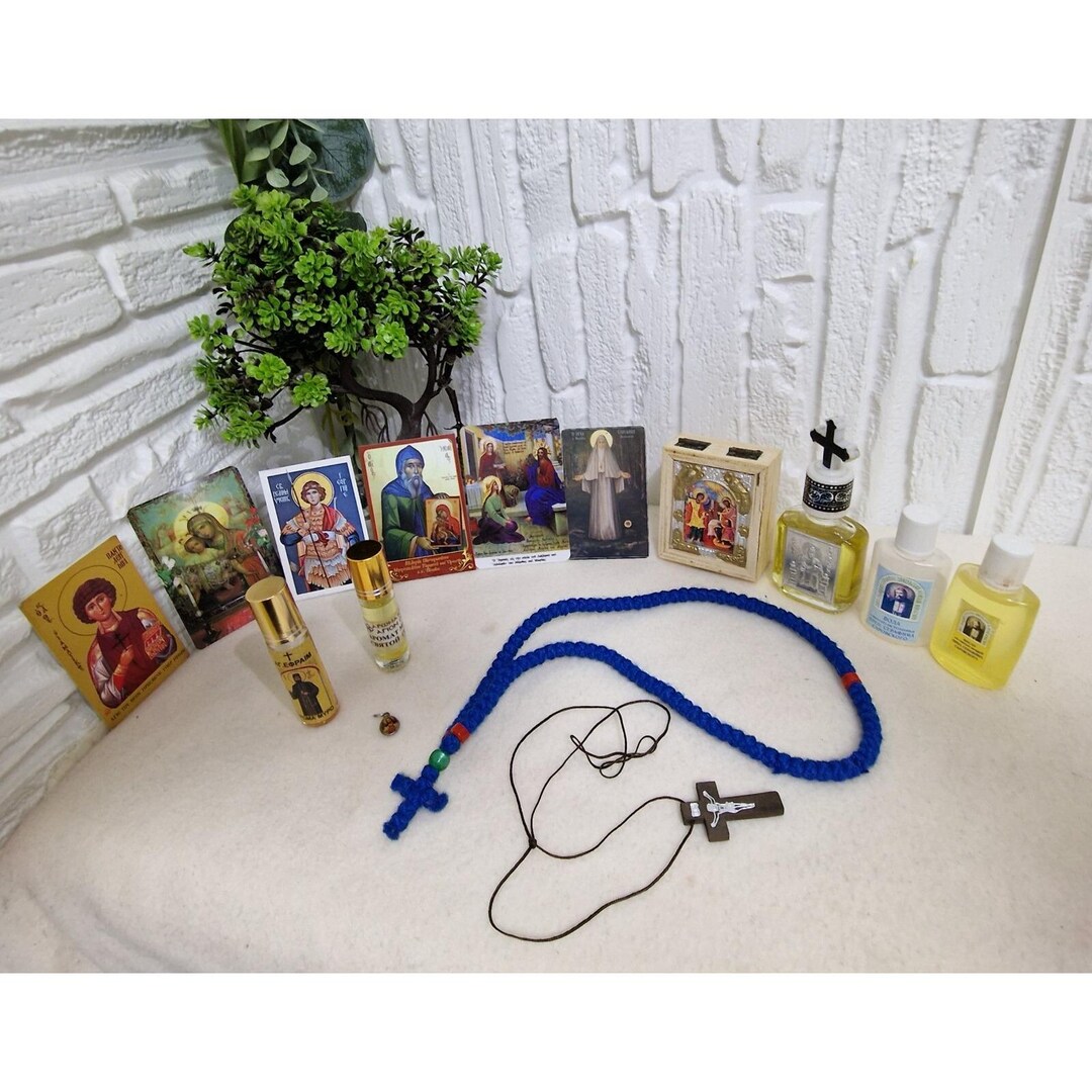 Vintage Orthodox Christian Relic Collection, Holy Oil, Icons, Prayer ...