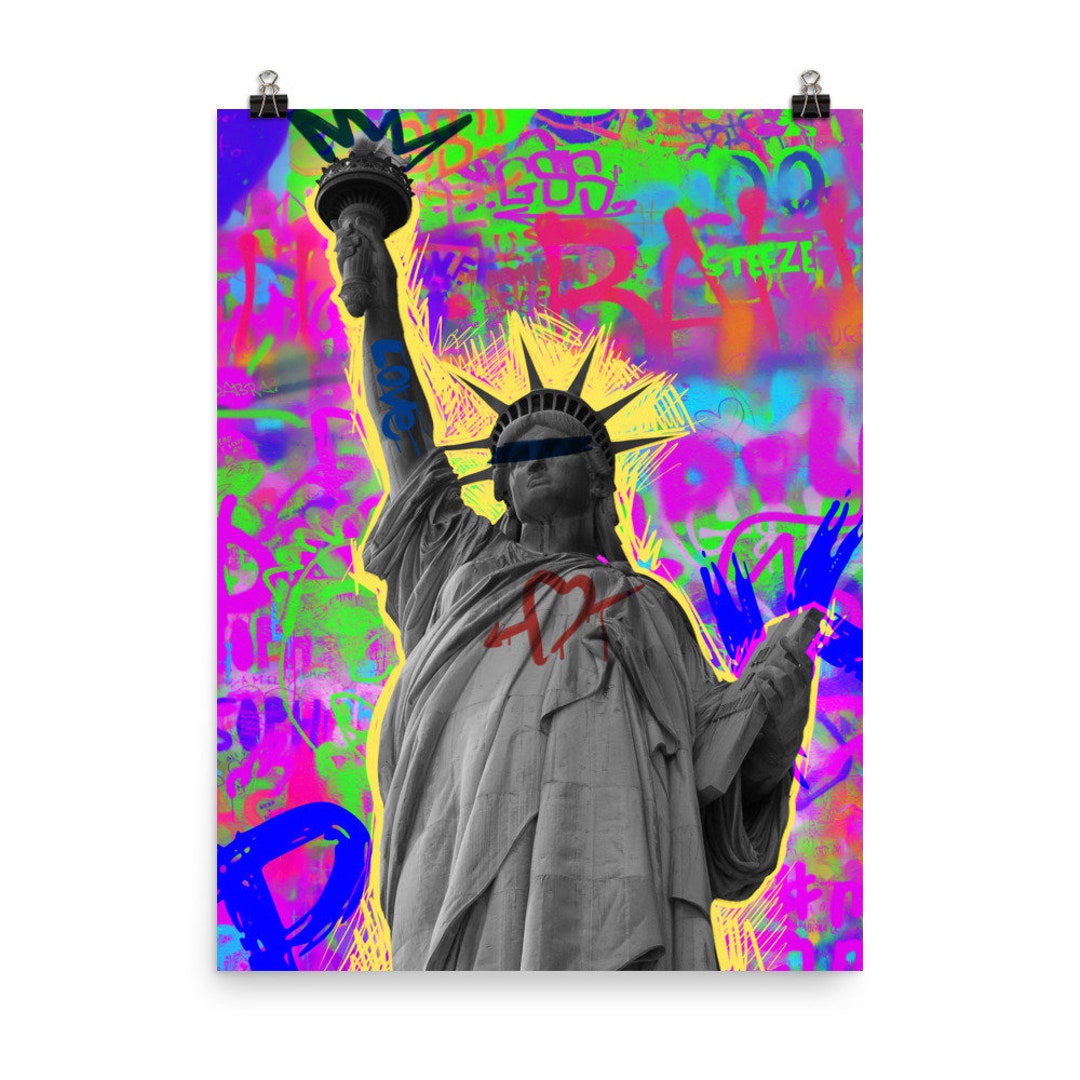Statue of Liberty Colorful Pop Art Poster Wall Art / Deco / Cool Trendy ...