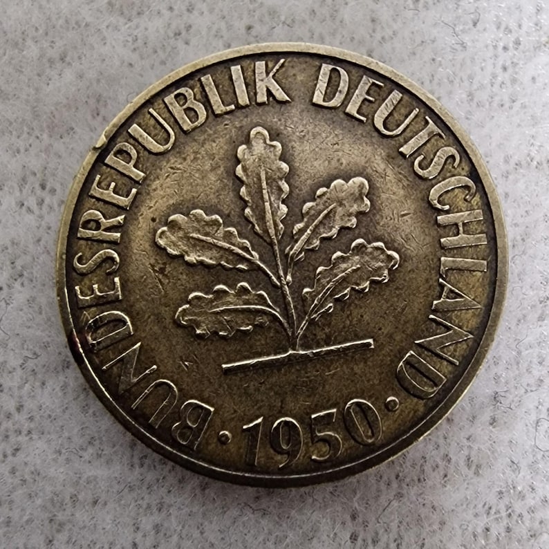 1950 F West Germany 5 Pfennig Coin – Vintage Brass Steel - Etsy