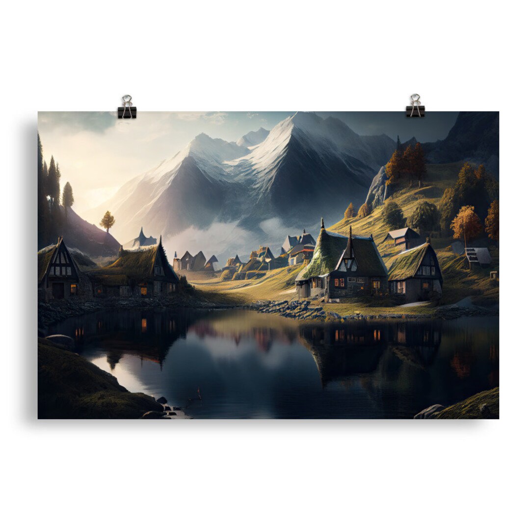 Countryside Fantasy Rural Scene Poster - Etsy