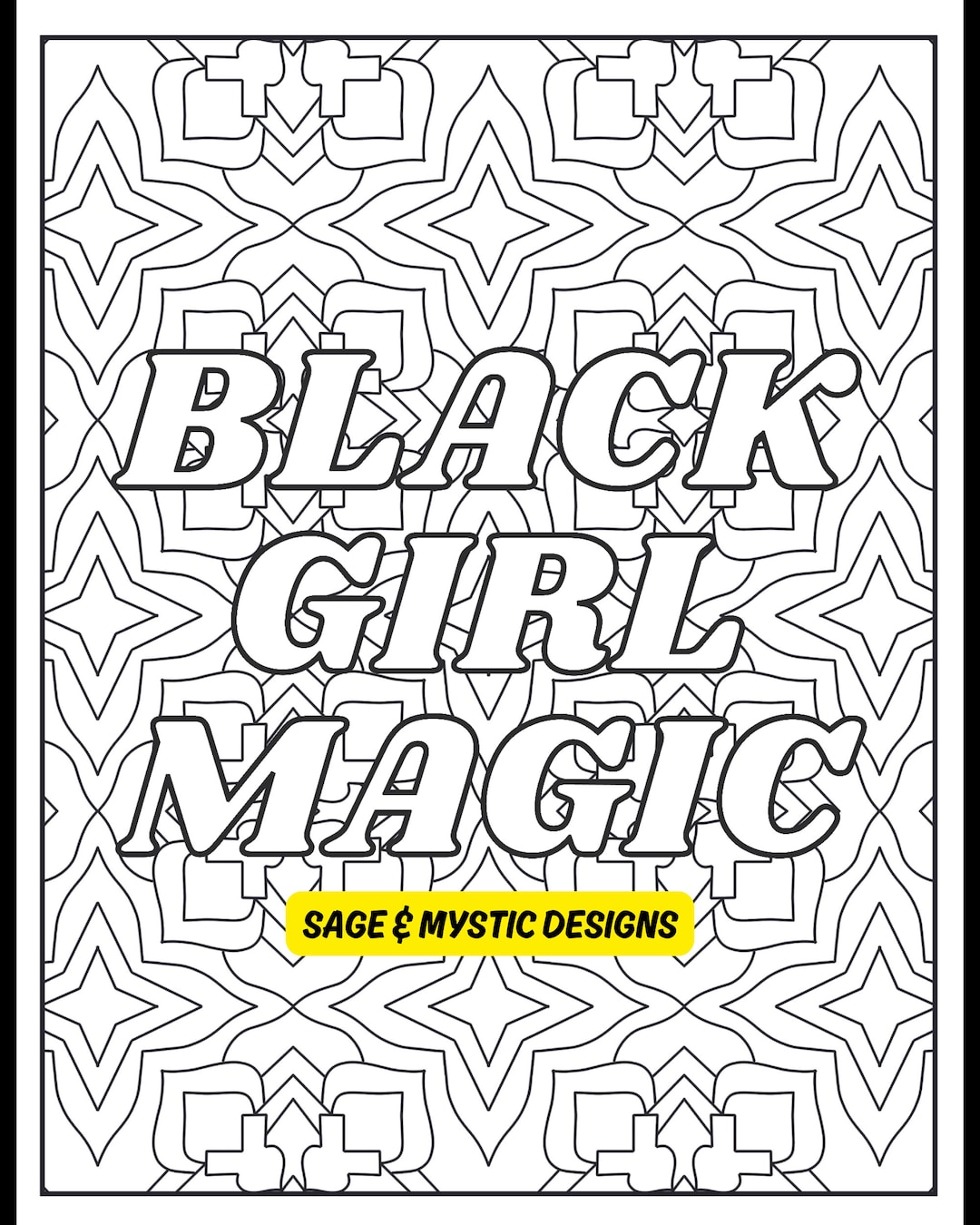 Black Girl Magic Mandala Coloring Page PDF | Black History Month ...