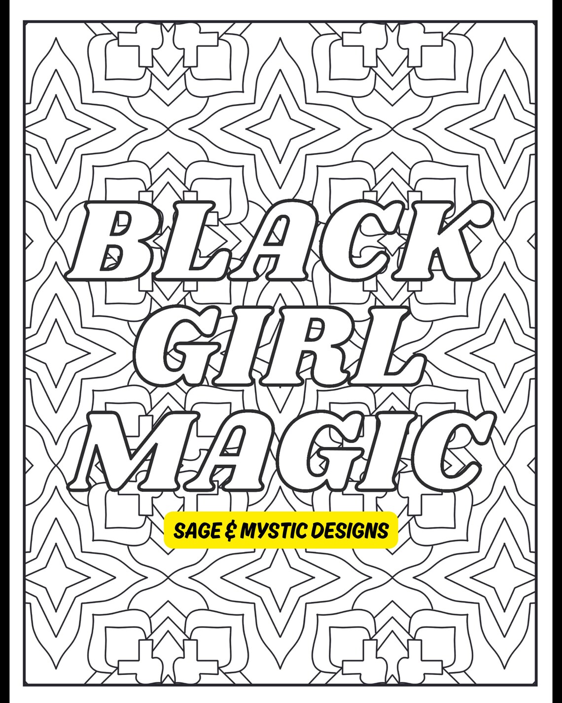 Black Girl Magic Mandala Coloring Page PDF | Black History Month ...