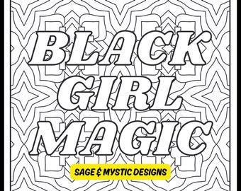 Black Power Magic Mandala Coloring Page PDF | Black History Month ...