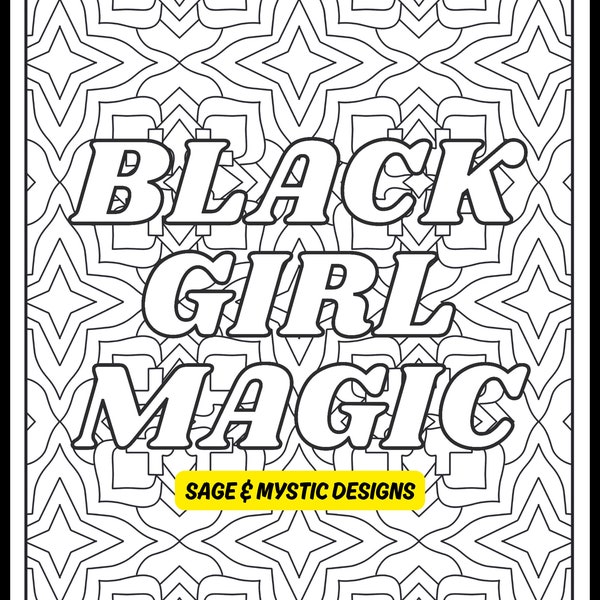 Black Girl Magic Coloring Page Pdf - Etsy