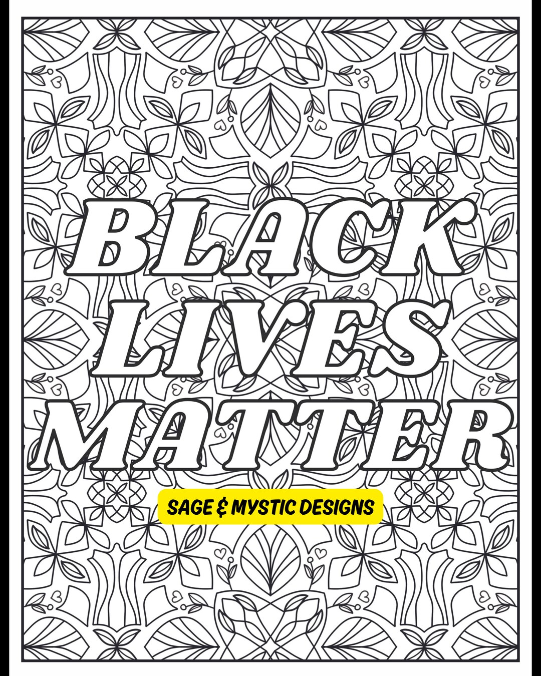 Black Lives Matter Mandala Coloring Page PDF | Black History Month ...