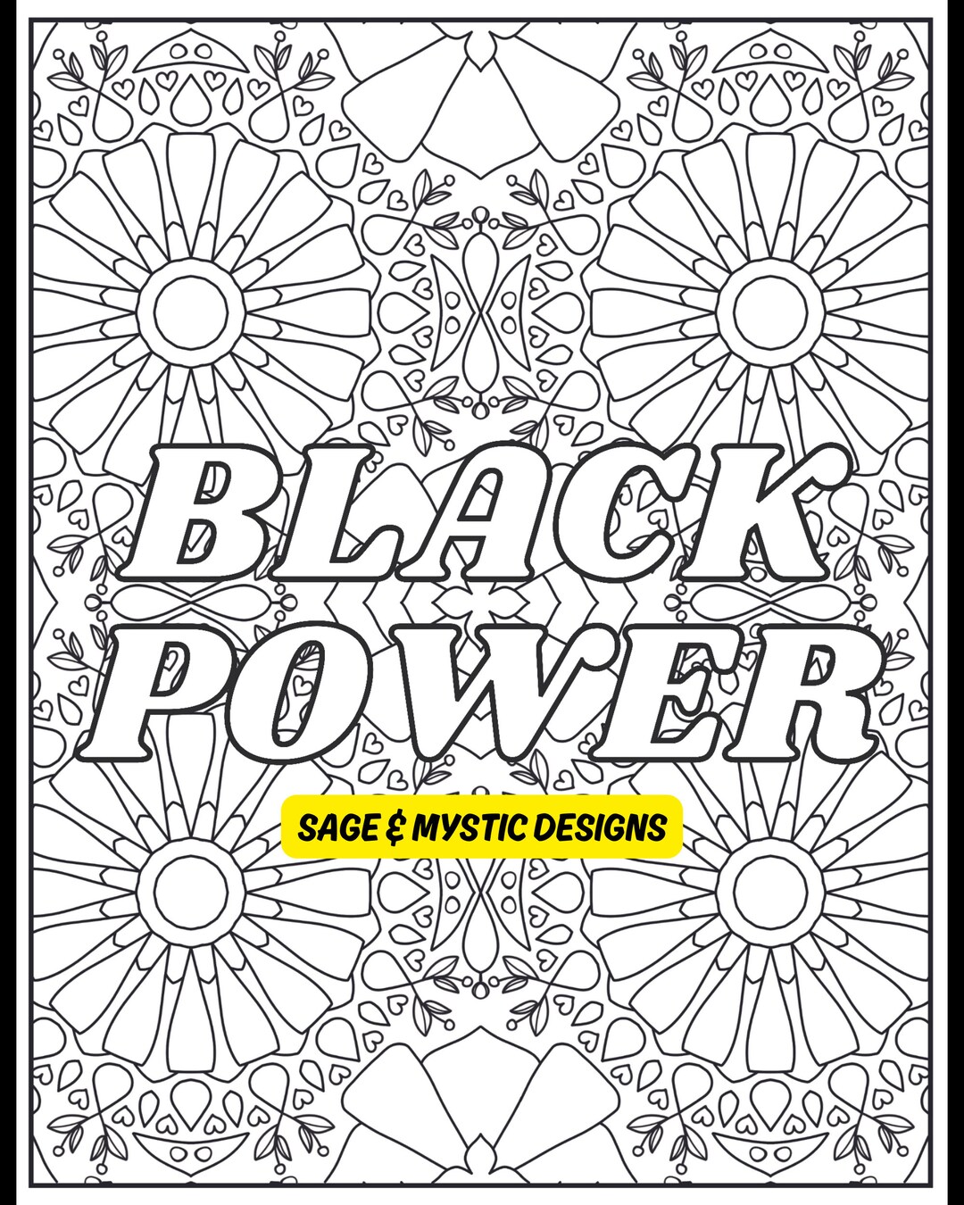 Black Power Magic Mandala Coloring Page PDF | Black History Month ...