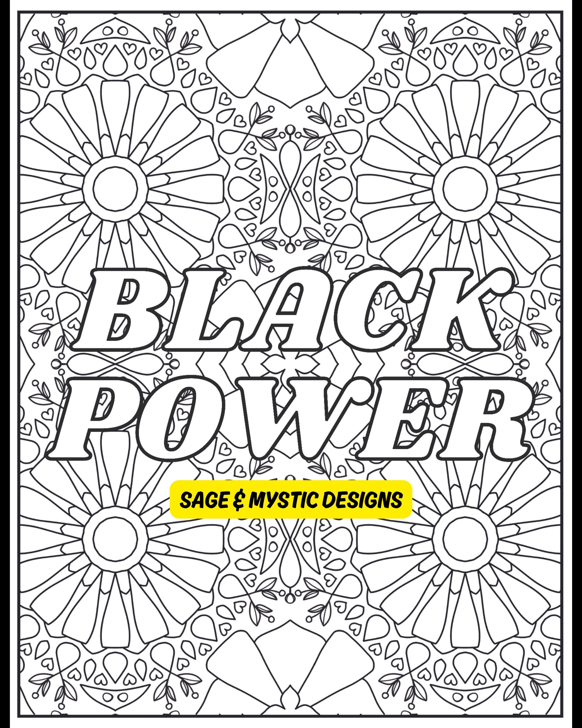 Black Power Magic Mandala Coloring Page PDF | Black History Month ...