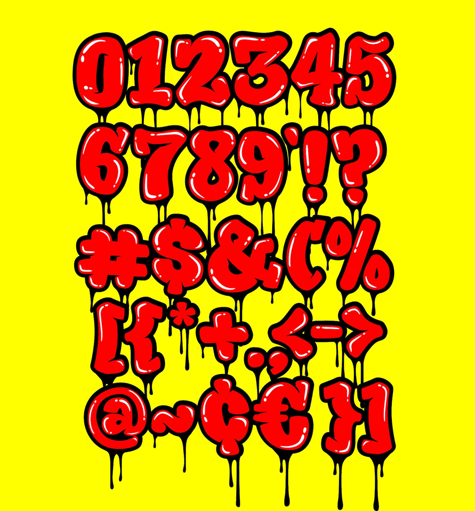 Graffiti Alphabet Dripping Font Red Alphabet Color Dripping - Etsy ...