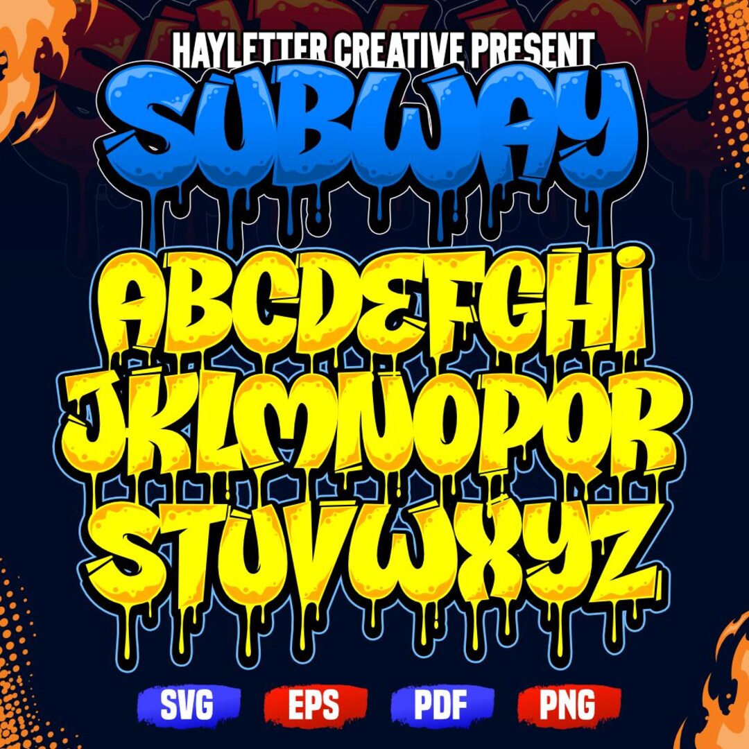 Subway Graffiti Alphabet Yellow Colour, Graffiti Letters, Dripping ...