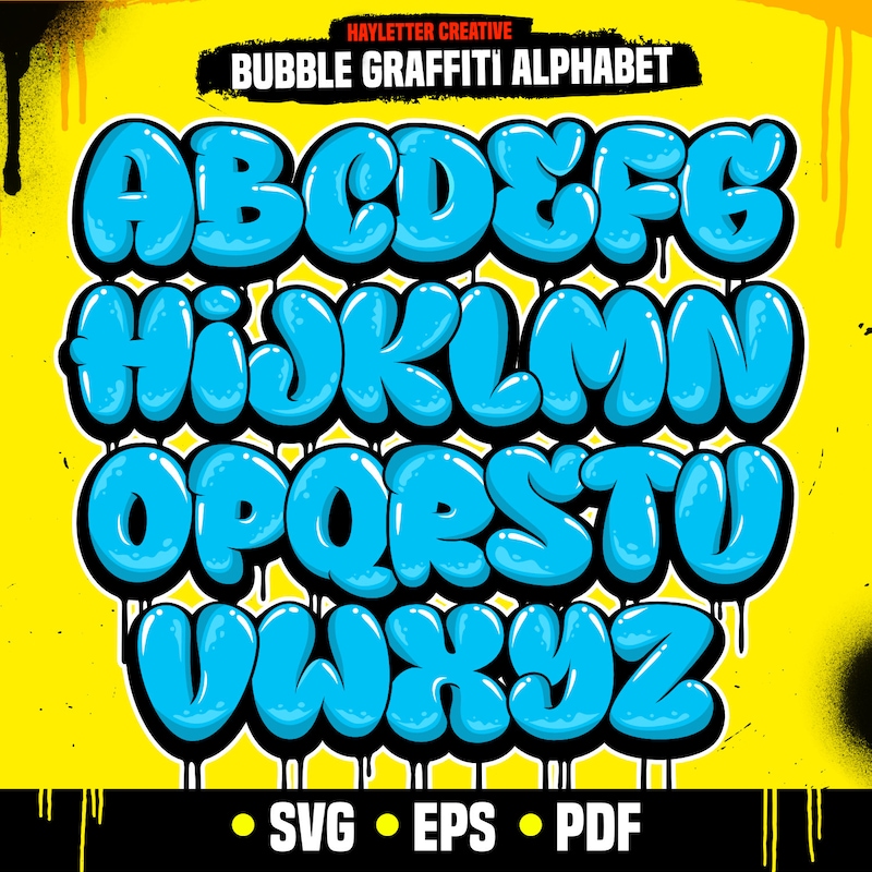 Bubble Graffiti Letter - Etsy