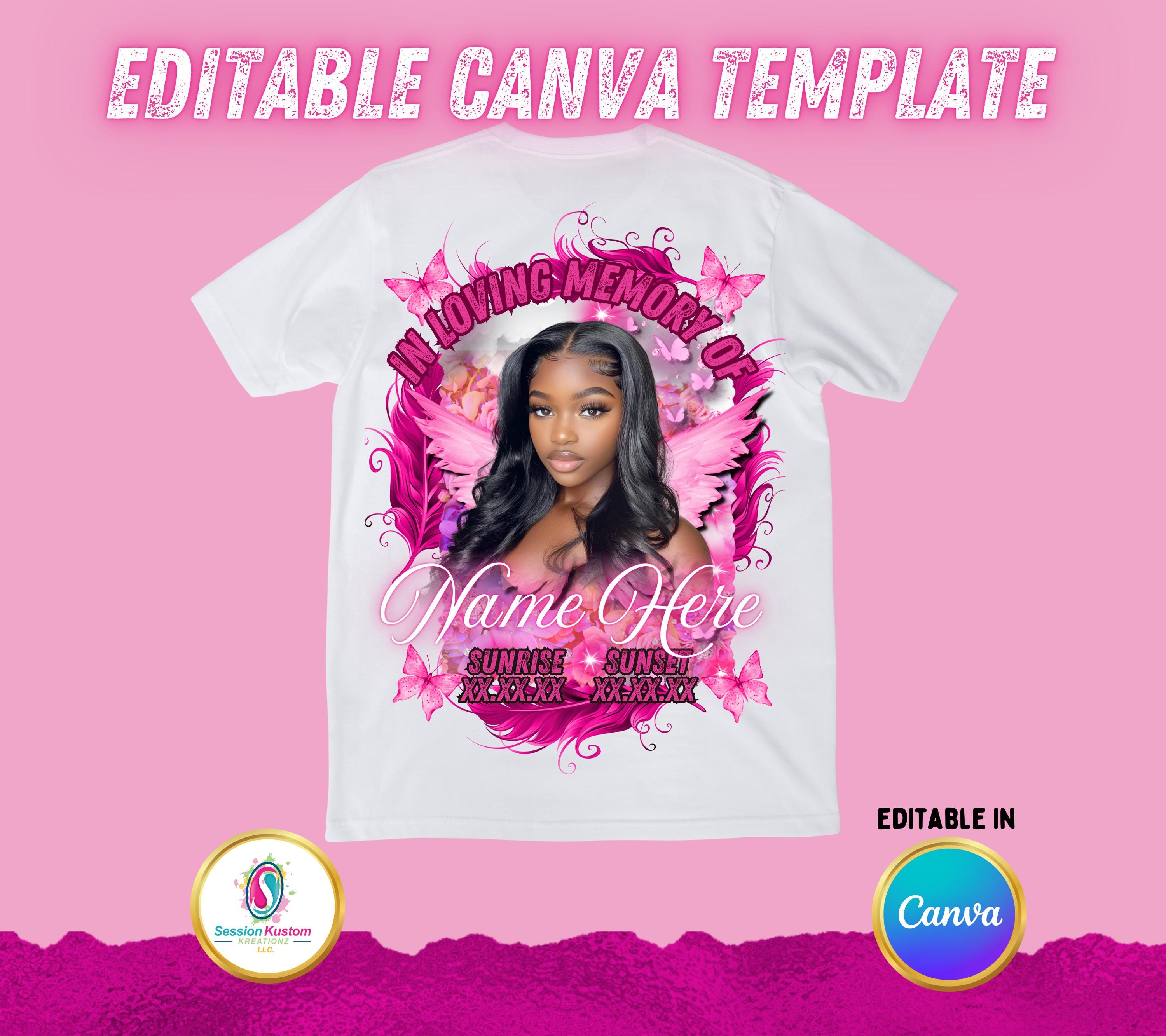 Editable Memorial Shirt Design Canva Template | Personalized R.I.P ...