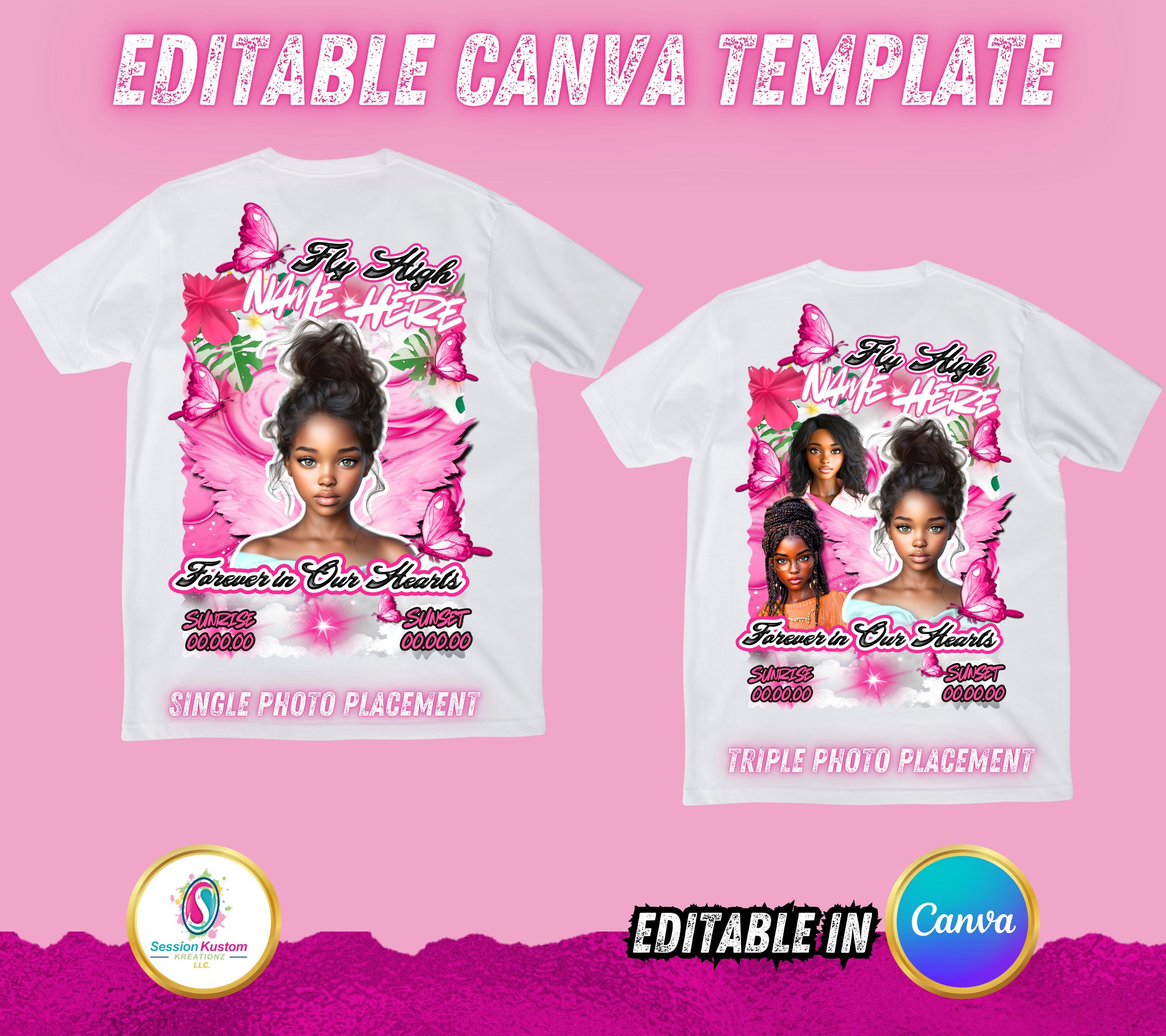 Editable Memorial Shirt Design Canva Template | Personalized R.I.P ...